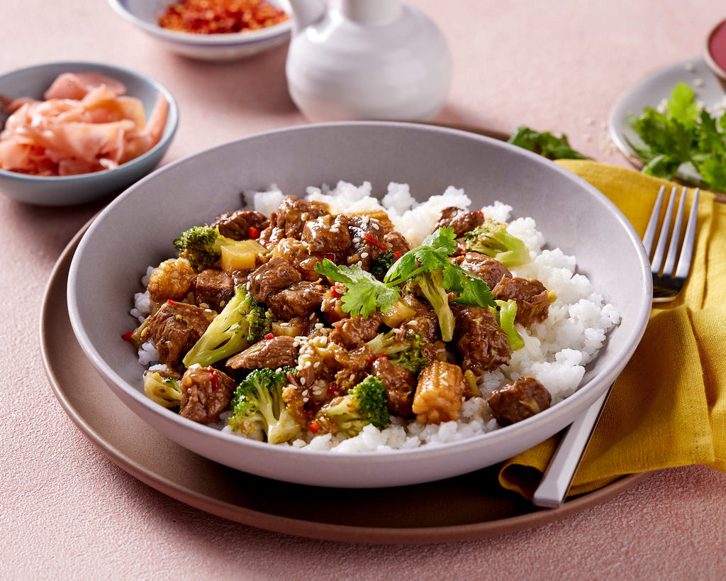 Teriyaki Beef with Rice | Pre Made Meal Delivery | Dineamic